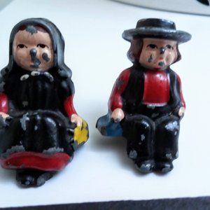 Kitchen | Cast Iron Antique Salt Pepper Boy Girl Shakers | Poshmark
